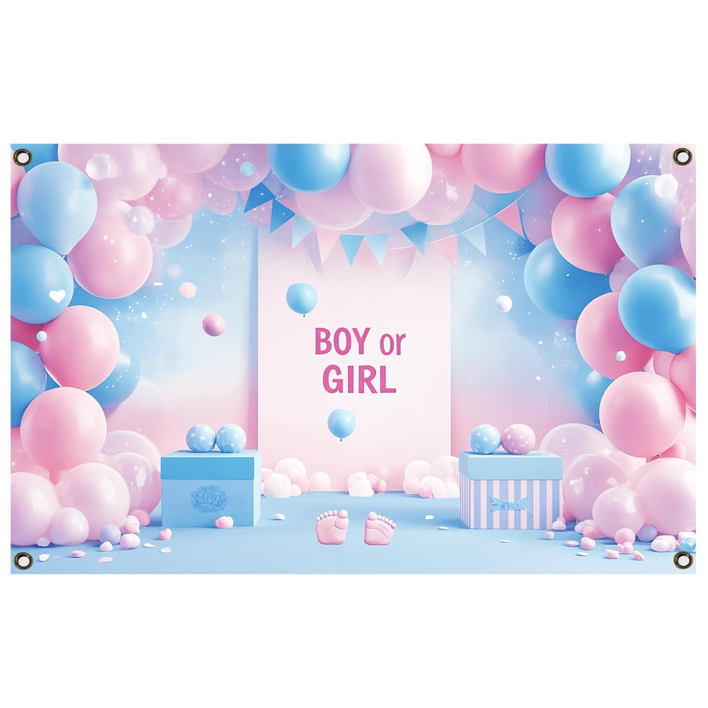Gender Reveal Backdrop Photocall Ggender Reveal Party Banner Background ...