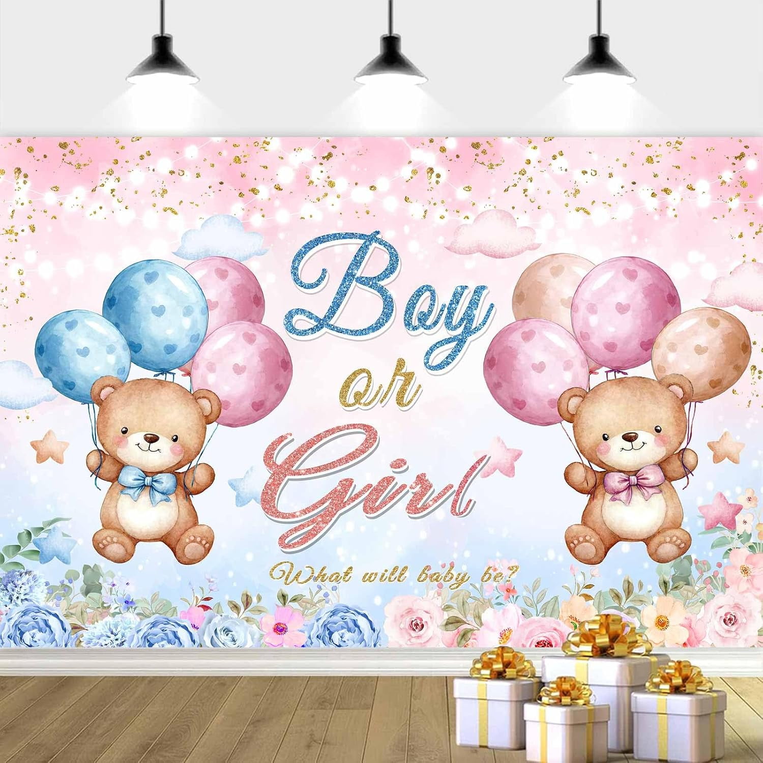 Gender Reveal Backdrop for Photography Blue Pink Boy or Girl Background ...