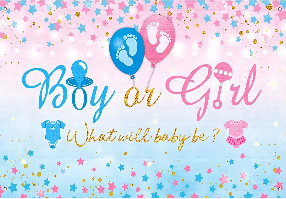 Gender Reveal Background Boy or Girl Baby Welcome Party Birthday ...