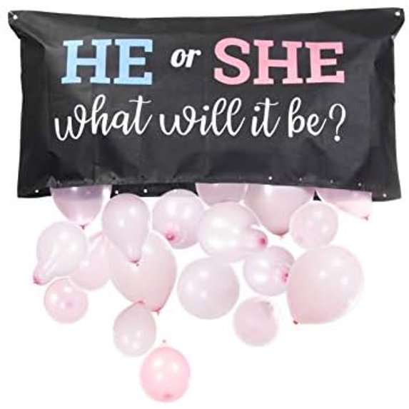 | Gender Reveal Balloon Drop Bag | He or She, What Will it Be ...