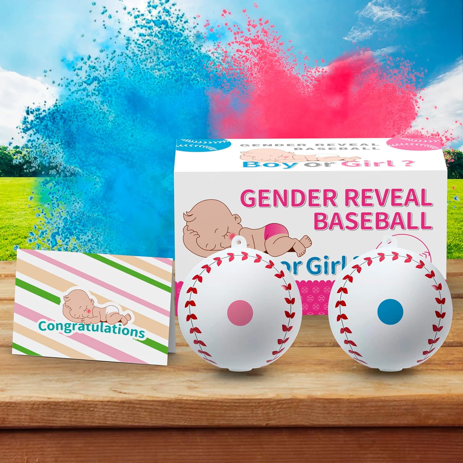 Gender Reveal Baseballs,Baby Boy Girl Best Decoration Surprise Party ...