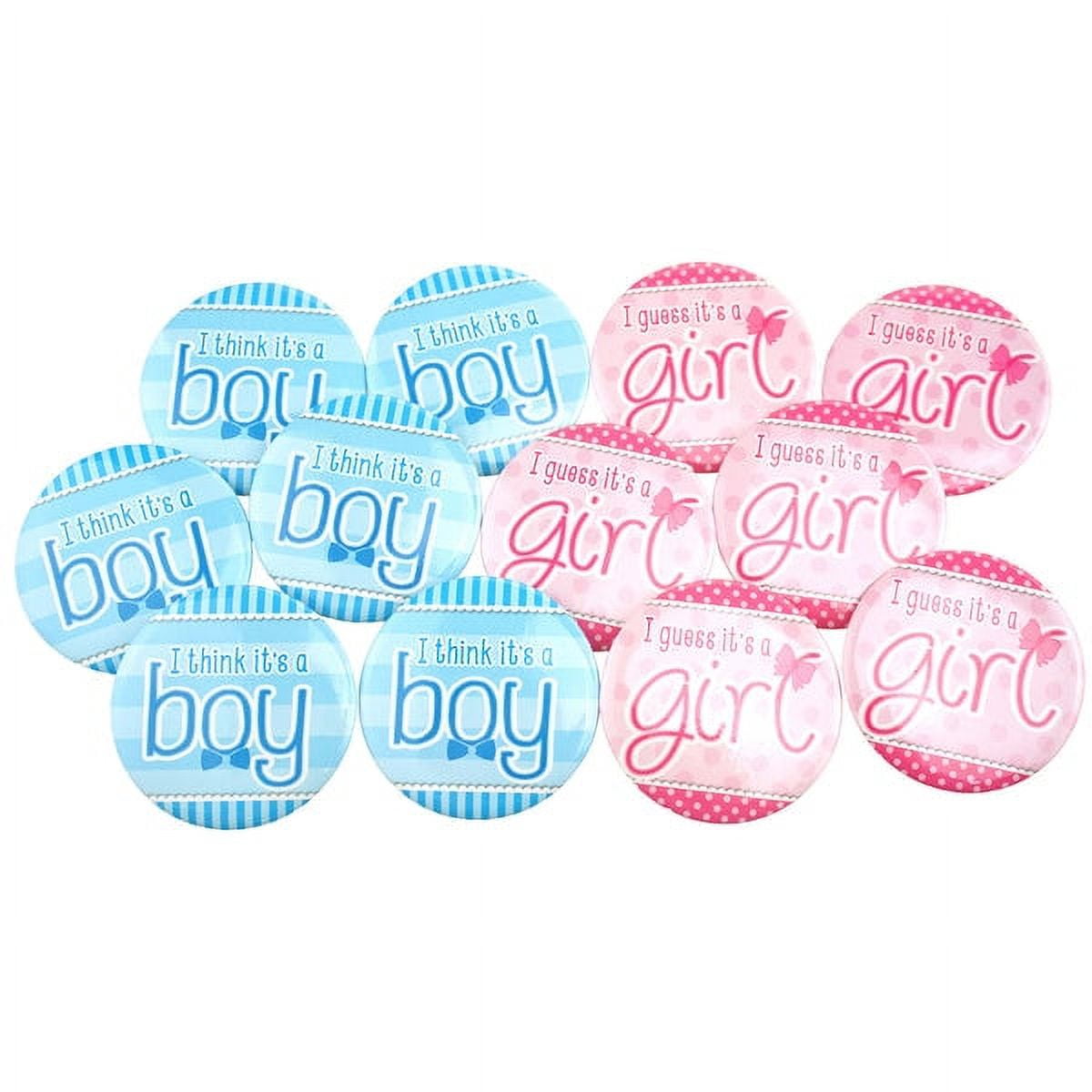 Gender Reveal Buttons Party Favors, 1-3/4-Inch, 12-Count - Walmart.com