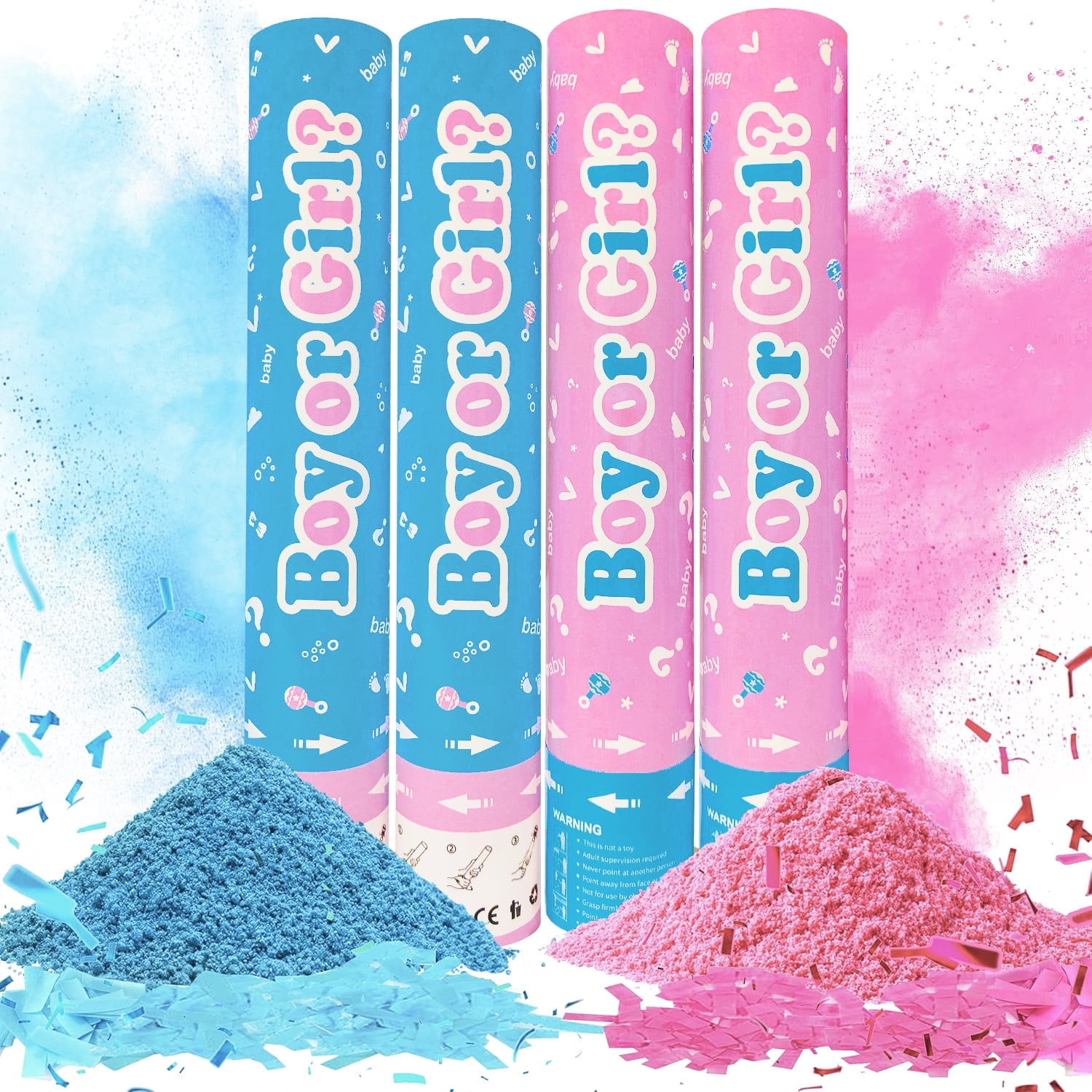 Gender Reveal Confetti Powder Cannon Biodegradable Gender Reveal ...