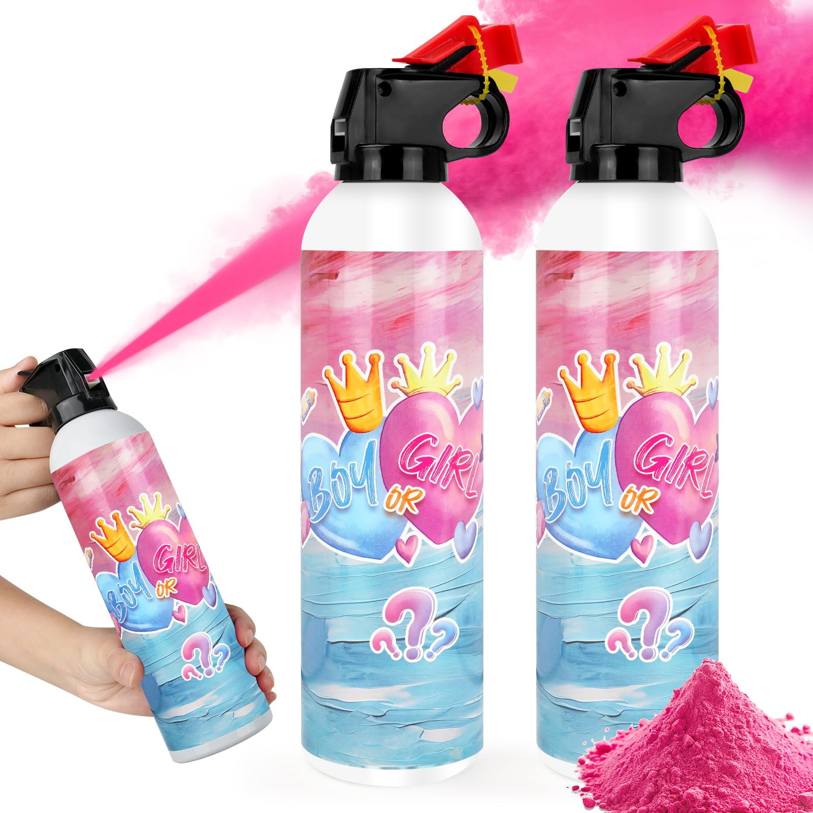 Gender Reveal Fire Extinguisher, 2 Pack Gender Reveal Ideas Gender ...