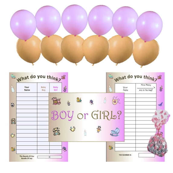 Gender Reveal Guessing Game & Keepsake-Small-15 Players-1 Candy or Toy ...