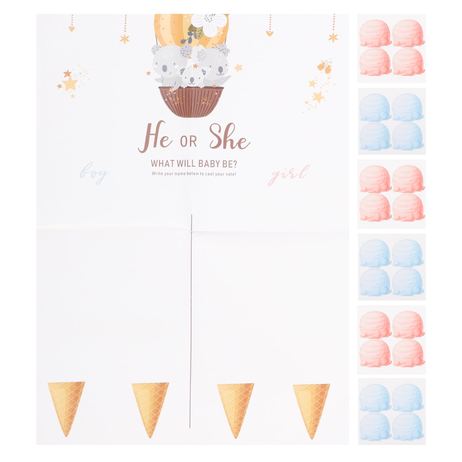 Raindrops Gender Reveal Game Set Coated Paper 1 Set 22.4x16.5x0.04in ...