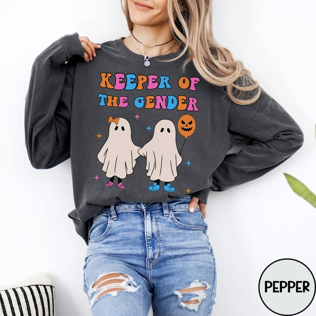 Gender Reveal Long Sleeve Shirt Spooky Baby Shower Pregnancy Gender ...