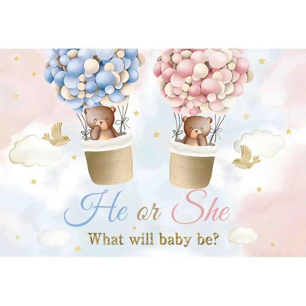 Gender Reveal Newborn Photography Backdrop Boy Or Girl Baby Shower ...