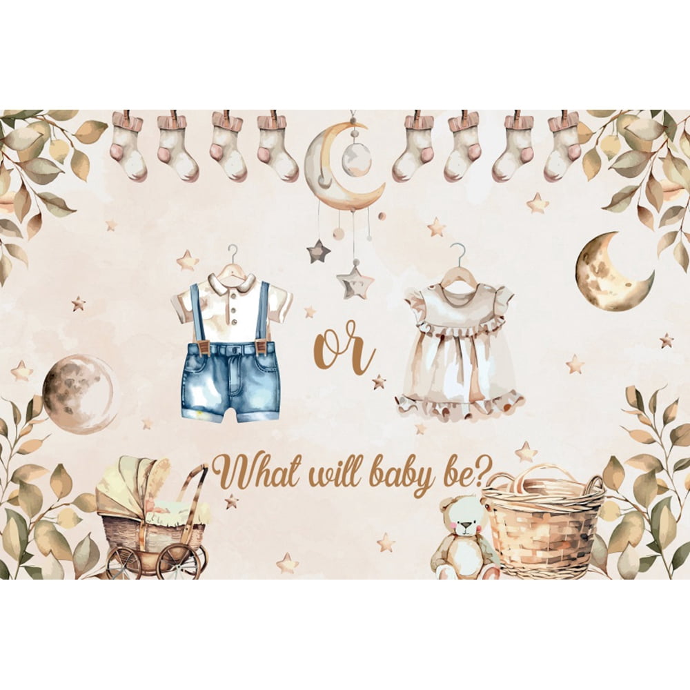 Gender Reveal Newborn Photography Backdrop Boy Or Girl Baby Shower ...