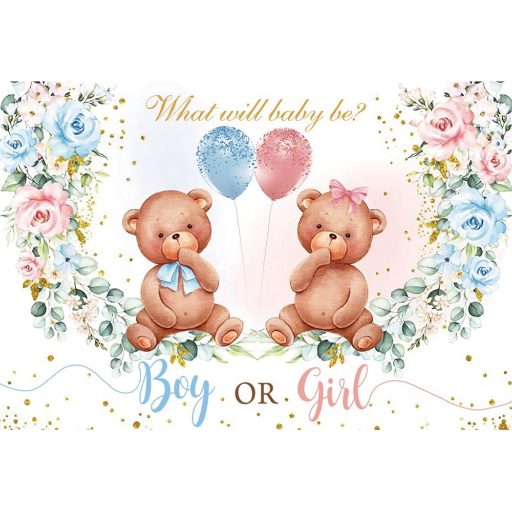 Gender Reveal Newborn Photography Backdrop Boy Or Girl Baby Shower ...