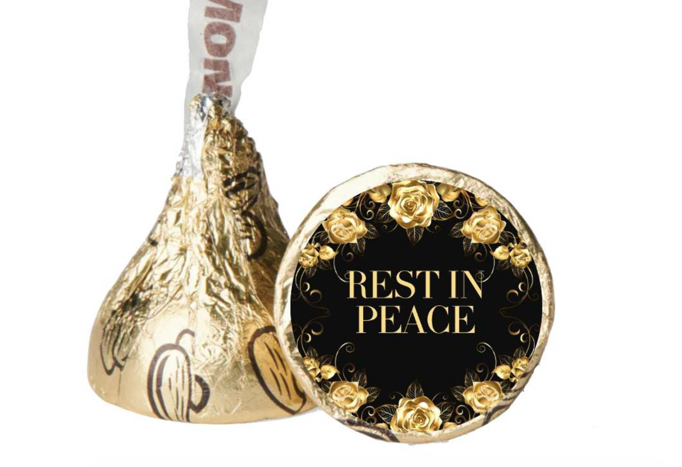 Rest in Peace|Chocolate Candy Stickers| Funeral Repast Party Favor ...