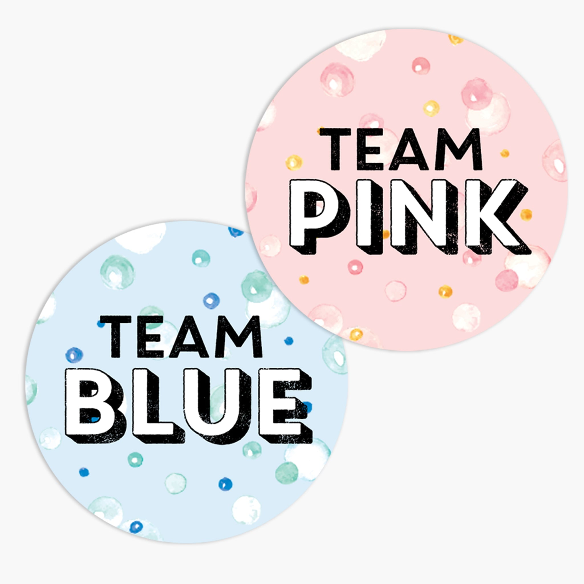 Gender Reveal Party Stickers: Set of 24 Team Pink and Team Blue ...