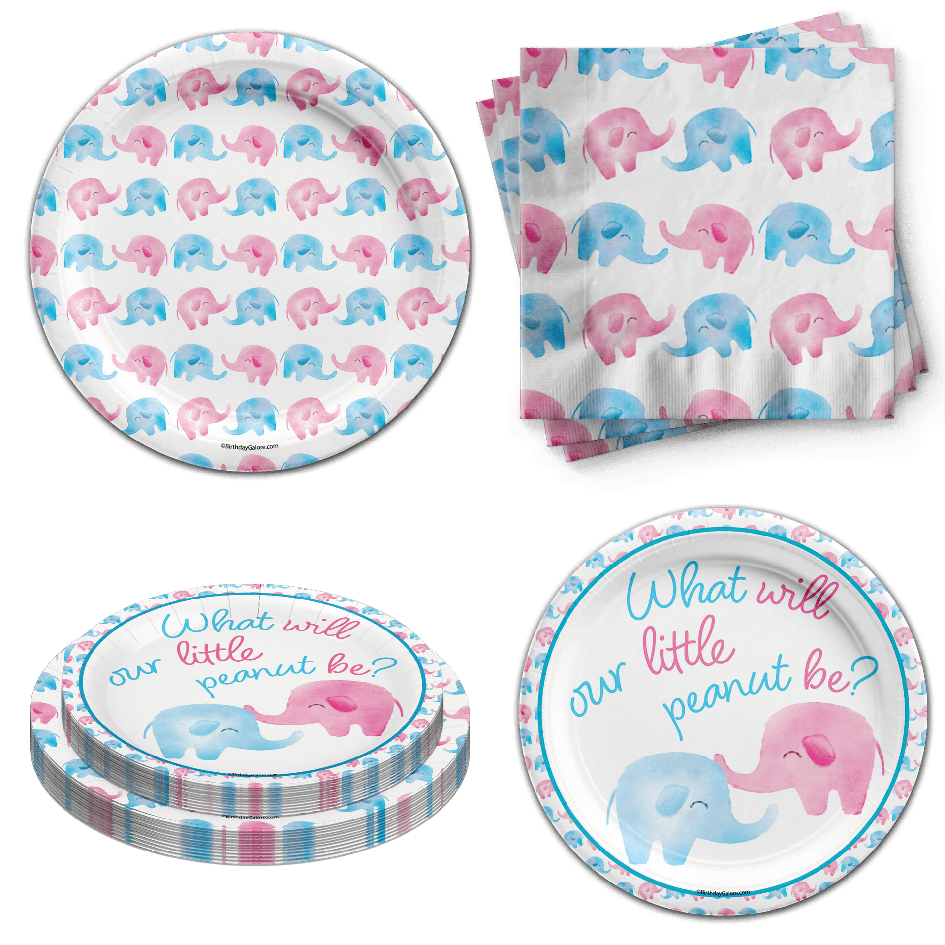 Gender Reveal Party Supplies - Gender Reveal Plates - What Will the ...