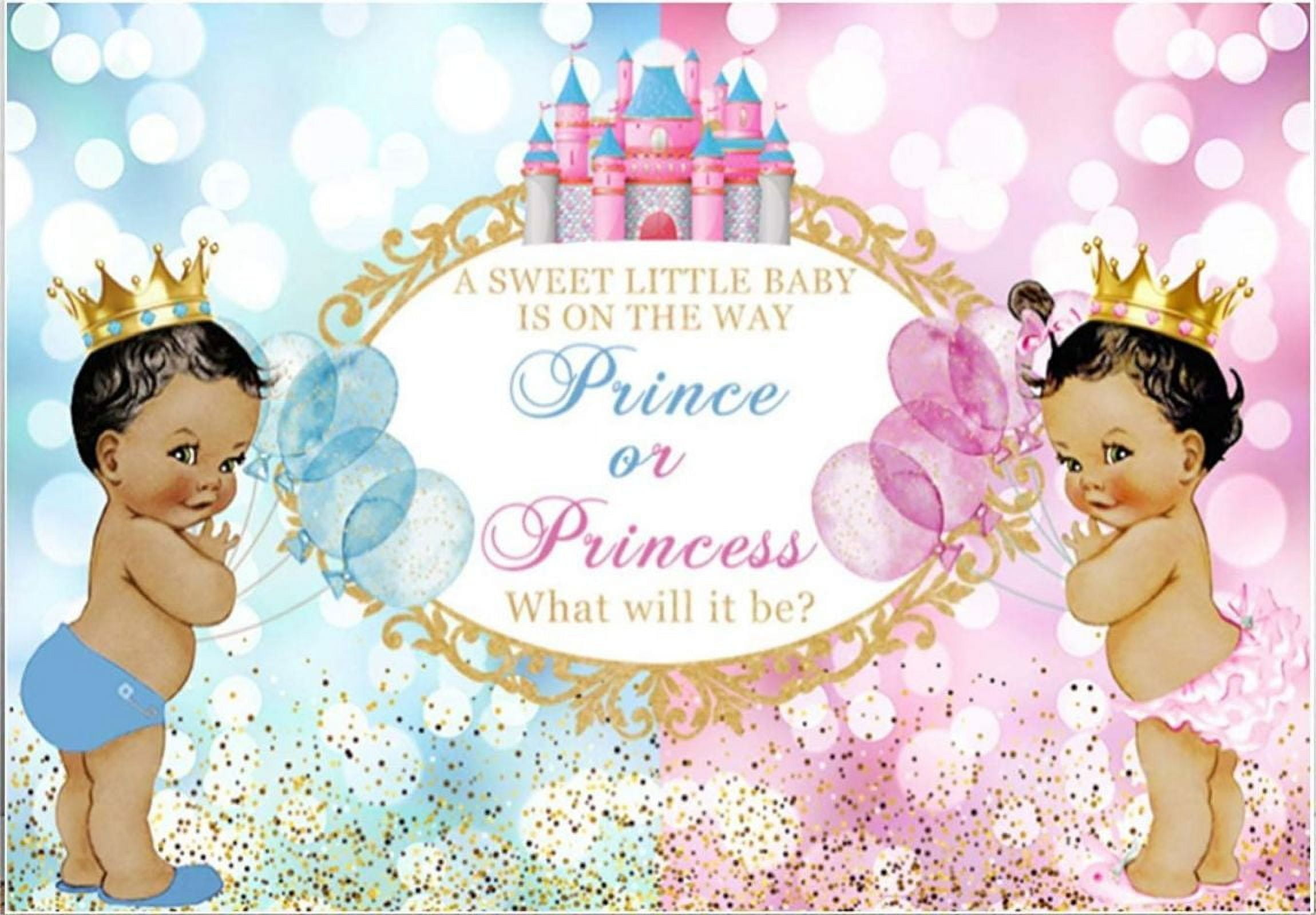 Gender Reveal Party Photo Background Prince Princess Newborn ...