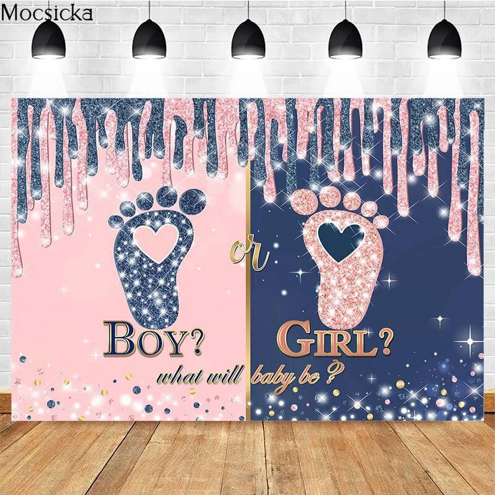 Gender Reveal Photography Backdrops Newborn Shower Photo Wallpaper Foot ...