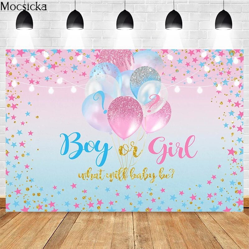 Gender Reveal Photography Background Balloon Star Decoration Studio ...