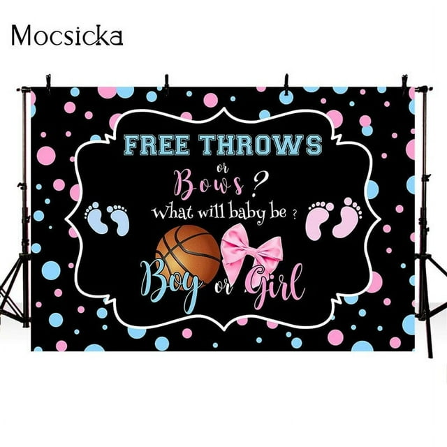 Gender Reveal Photography Background Basketball Bow Decoration Props ...