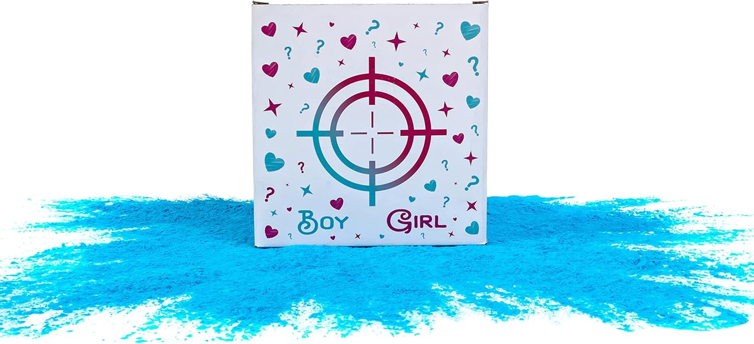 Gender Reveal Powder Box | Blue Kit | 10 LB Powder 12 Inch Shooting ...