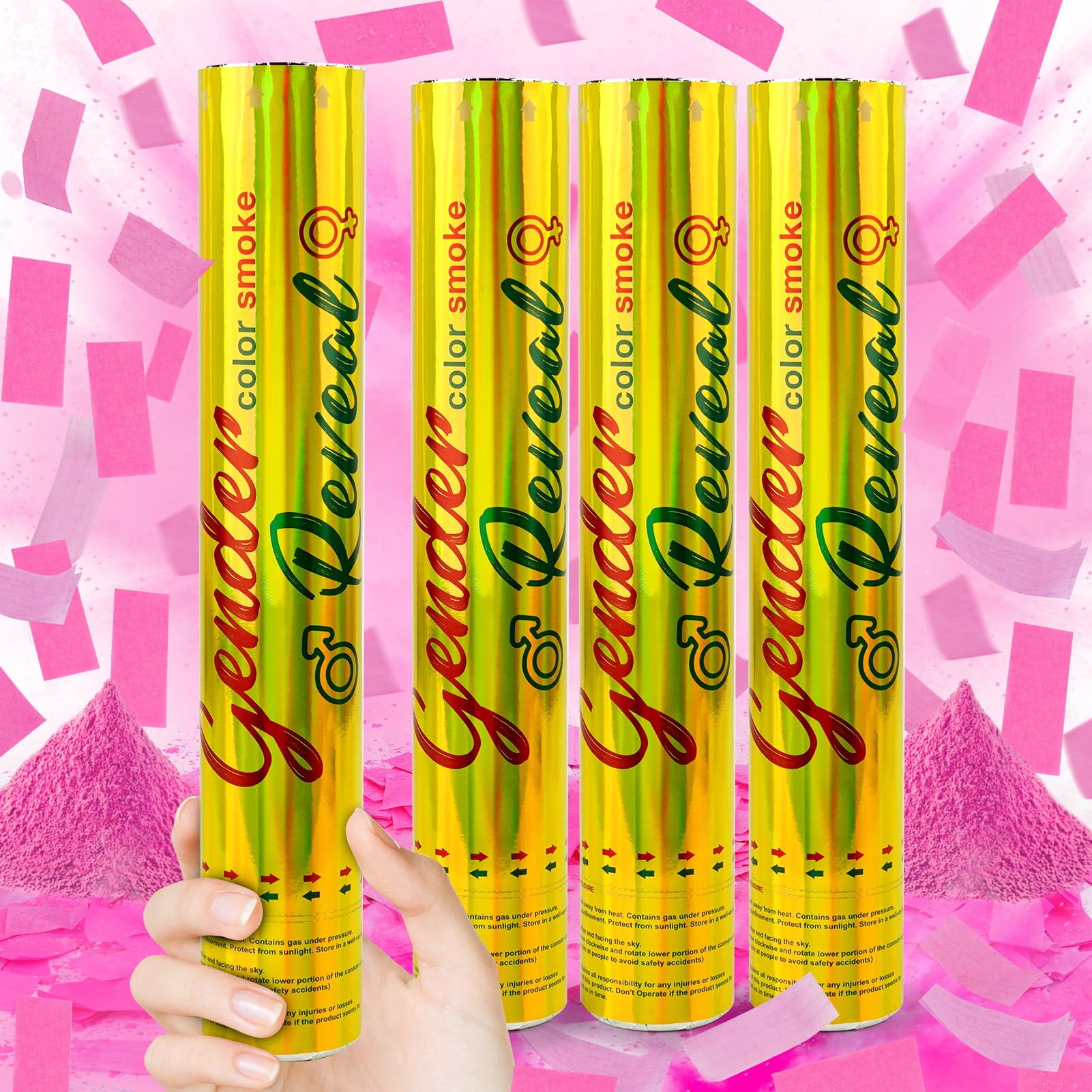 Gender Reveal Powder Confetti Cannon, Gender Reveal Party Supplies 100% ...