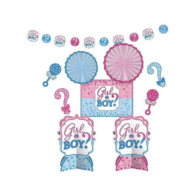 Gender Reveal Room Decorating Kit (10 Pieces) - Walmart Business Supplies