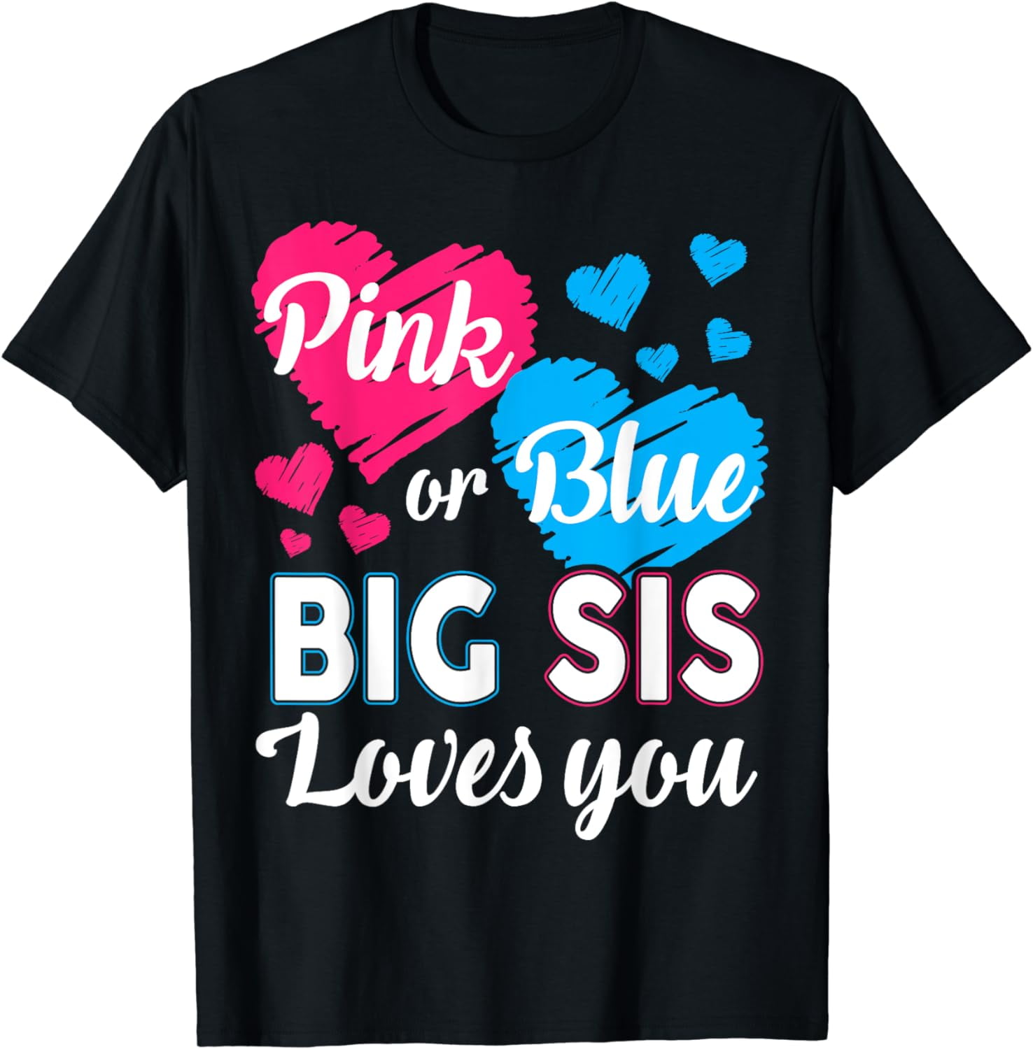 Gender Reveal Shirt for Big Sister Baby Shower Pink Blue - Walmart.com