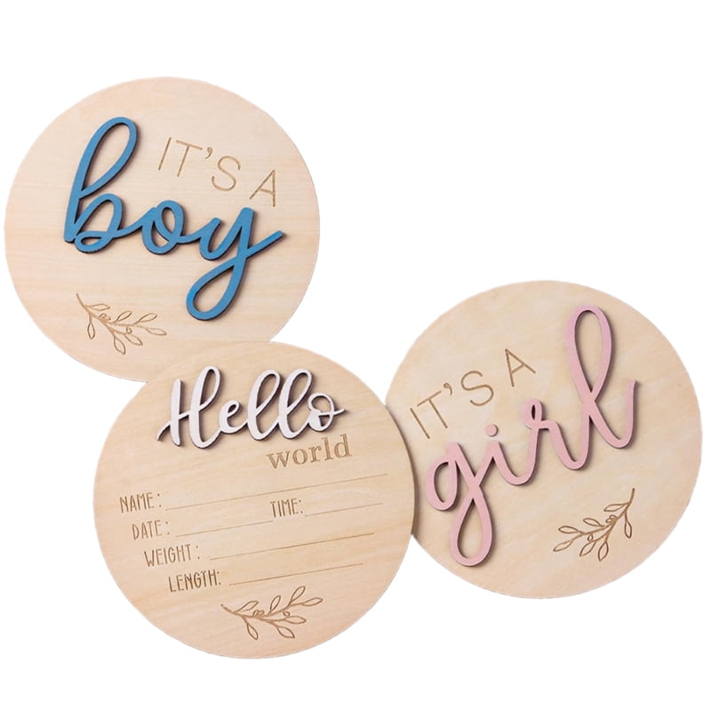 Gender Reveal Sign For Baby Birth: 3Pcs It's A Boy Girl & Hello World ...