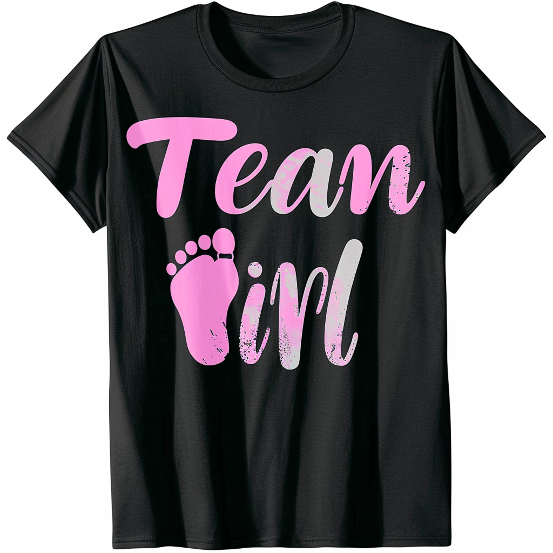 Gender Reveal Team Girl T Shirt Cute Baby Shower Gift Pink and Gray ...