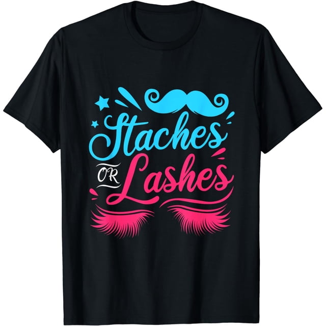 Gender Reveal Team Lashes Or Stashes T-Shirt - Walmart.com