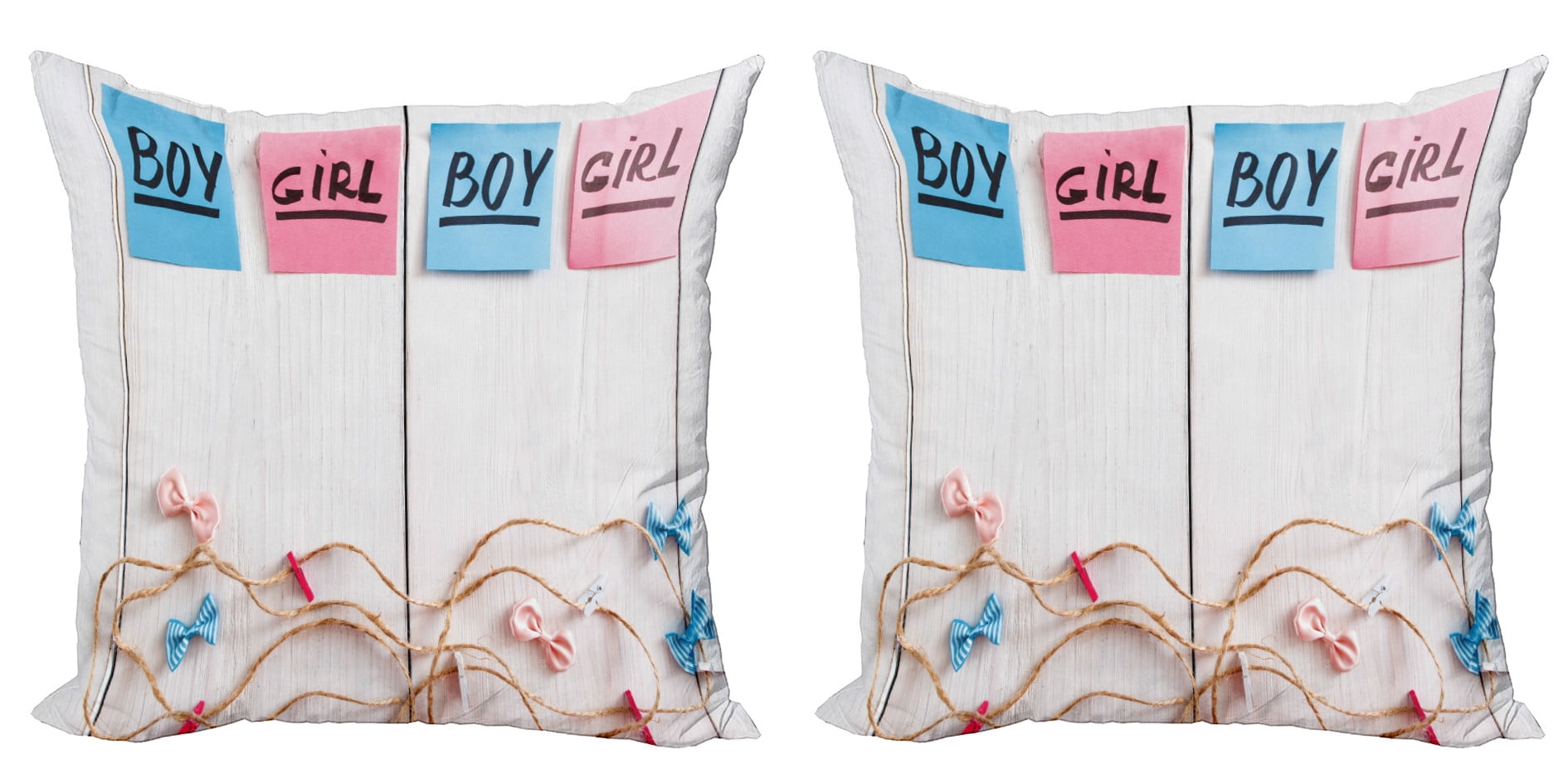 Ambesonne Cartoon Throw Pillow Cover 2 Pack, Party Ropes Photo Print ...