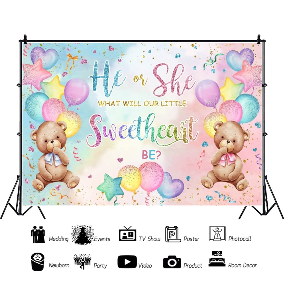 Gender Reveal Vinyl Backdrop,He or She Photography Background,10x8ft ...