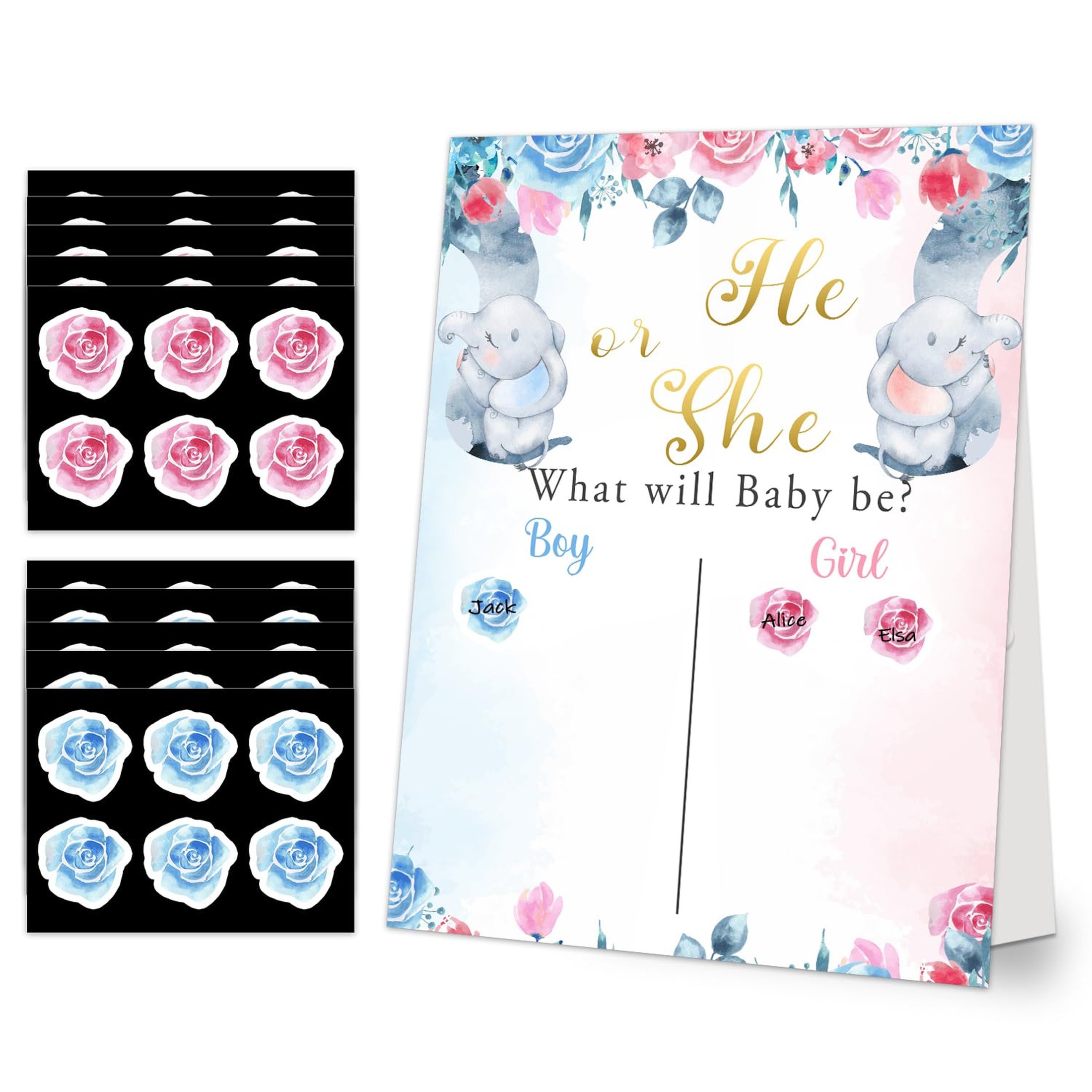 Gender Reveal Voting Game Board with Stickers - Fun Baby Shower ...
