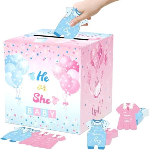 Gender Reveal Voting Game with Box and 50 Ballot Cards, Boy or Girl ...