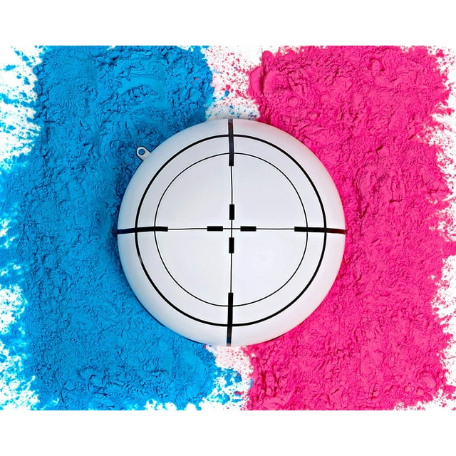 Gender Reveal White Target Ball | Pink & Blue Kit | Powder 6 Inch ...