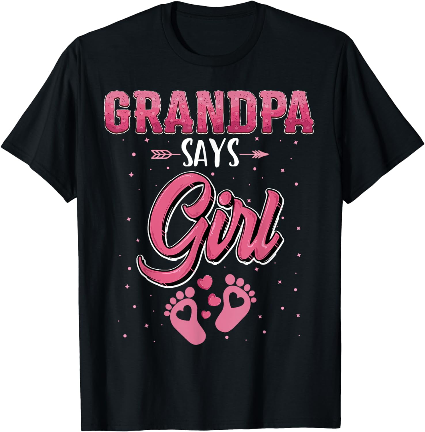 Gender reveal Grandpa says Girl baby matching family set T-Shirt ...