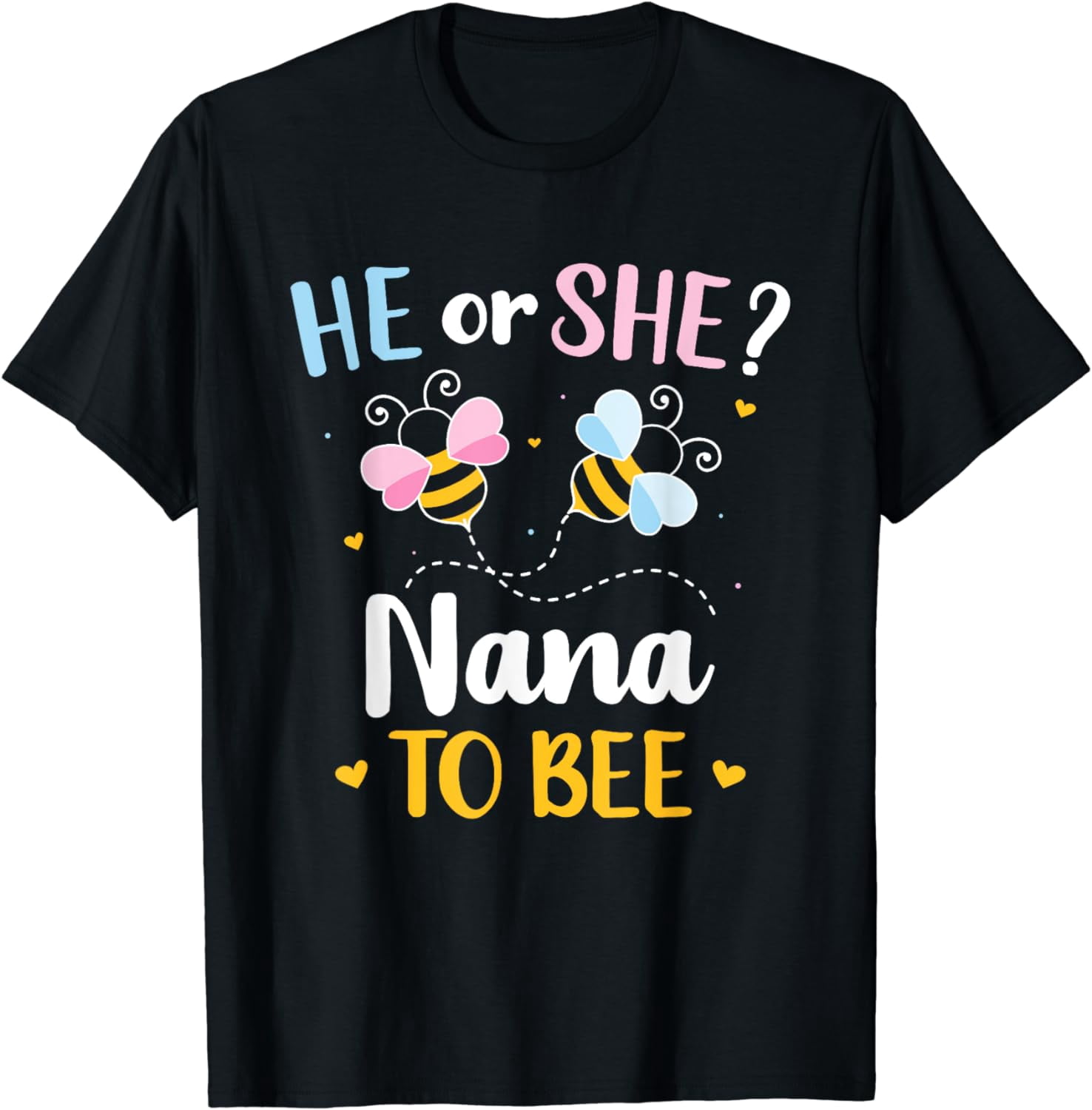 Gender reveal he or she nana matching family baby party T-Shirt ...