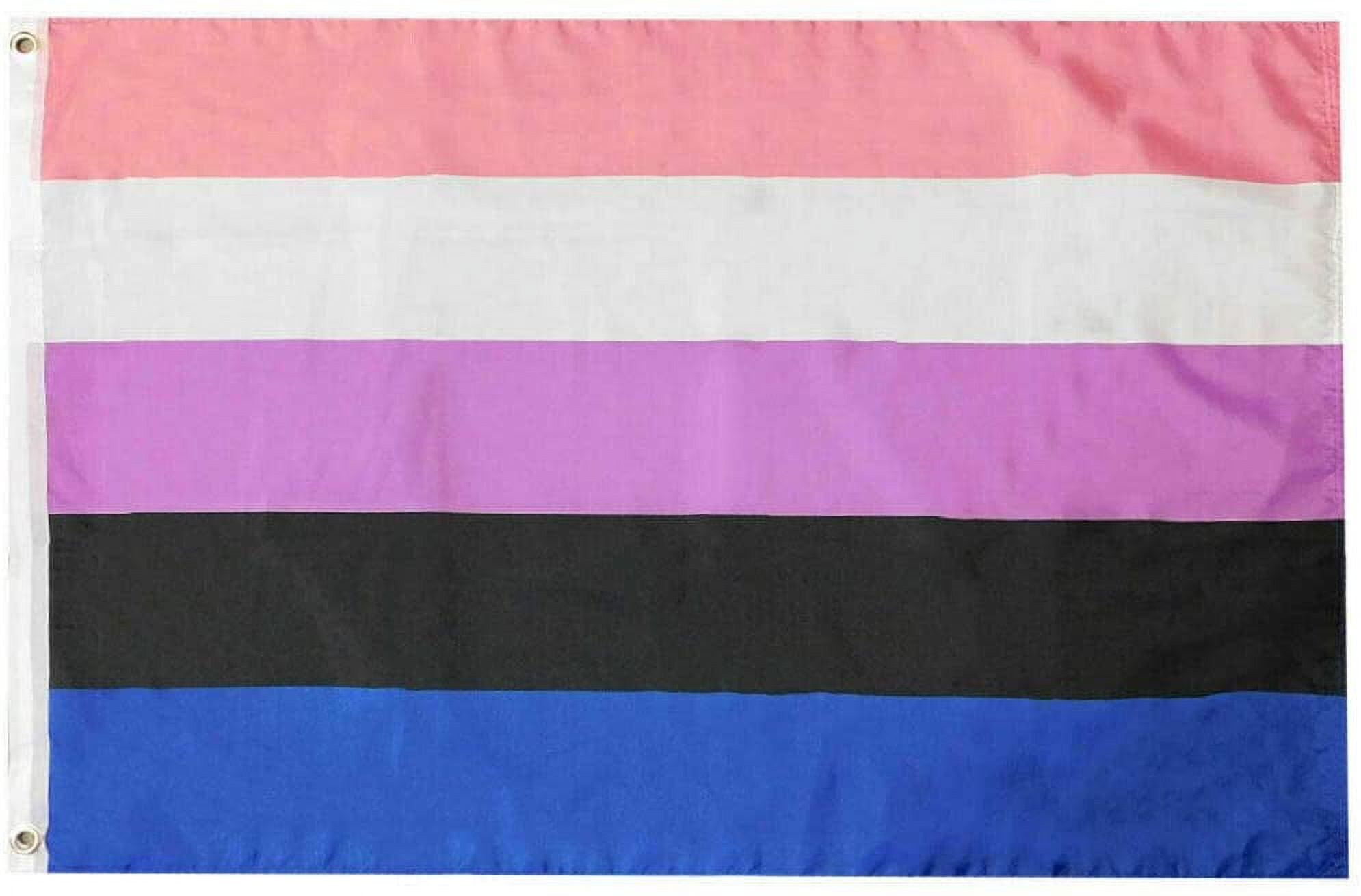 Genderfluid Gender Fluid Pride Woven Poly Nylon 3x5 3x5 Flag Banner