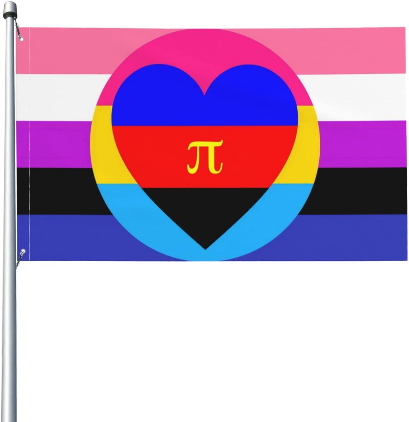 Genderfluid Pansexual Polyamory Pride Flag, 3Ply Polyester Heavy Duty ...