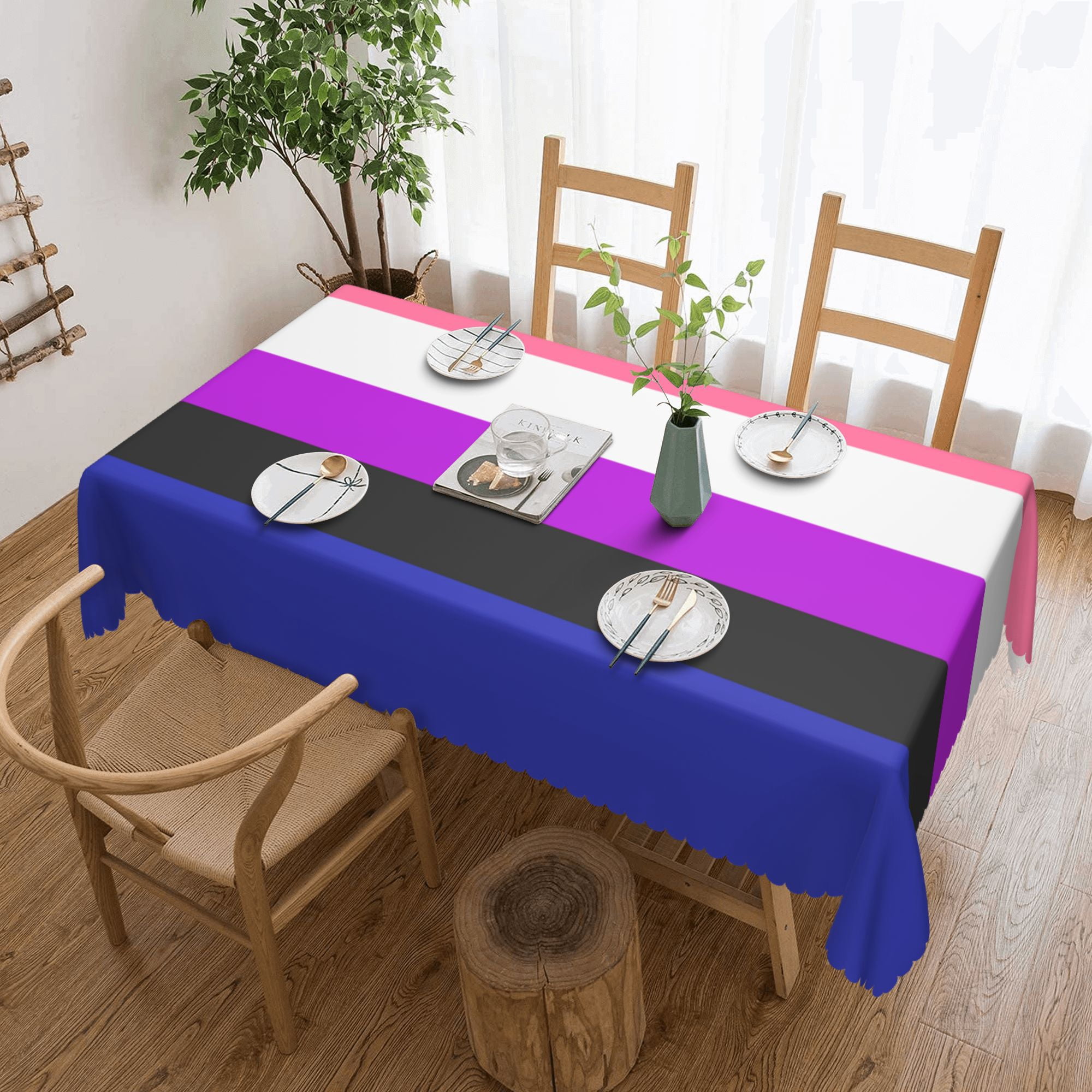 Genderfluid Pride Flag Tablecloth Rectangle Waterproof Spill-Proof ...