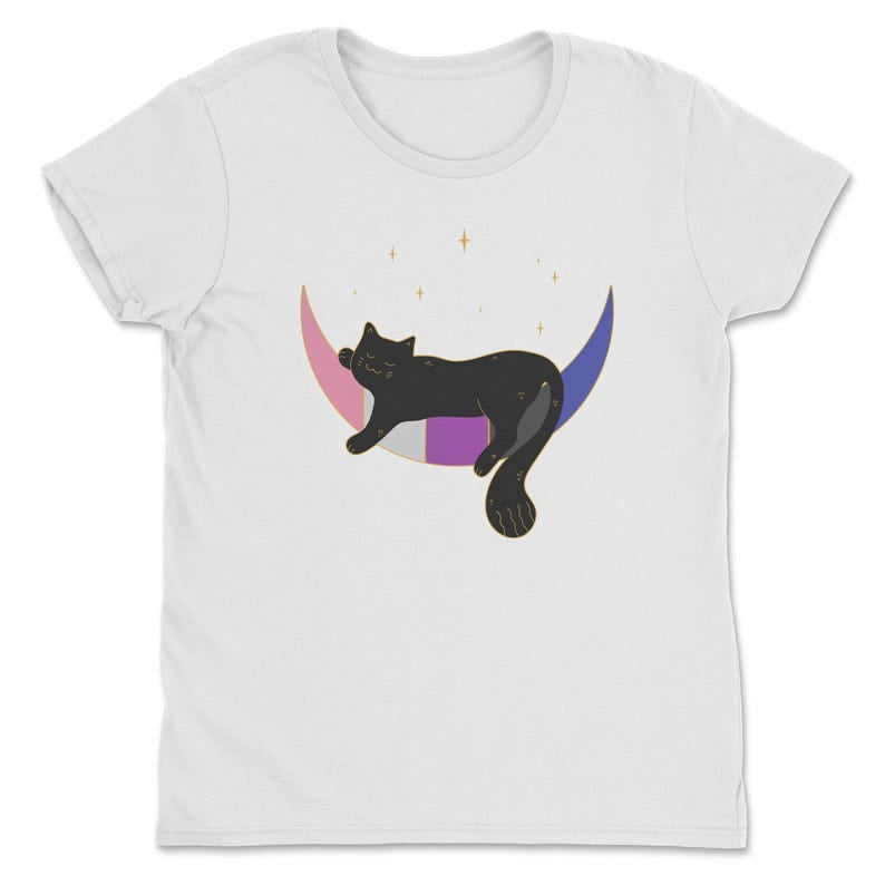 Genderfluid Pride Shirt, Gender Fluid Flag Tee, Space Moon Cat Pride ...