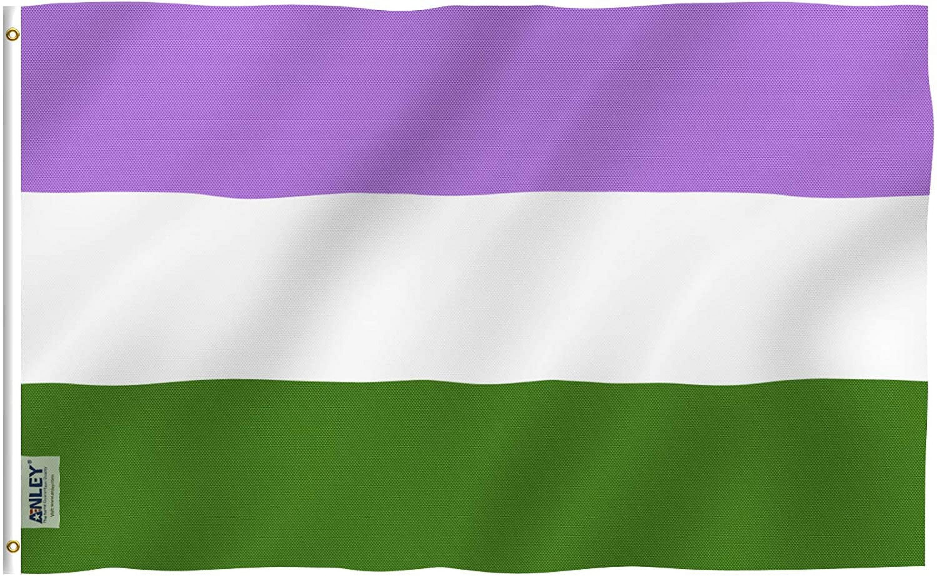 Genderqueer Flag - Vivid Color and Fade proof - LGBT Genderqueer Pride ...