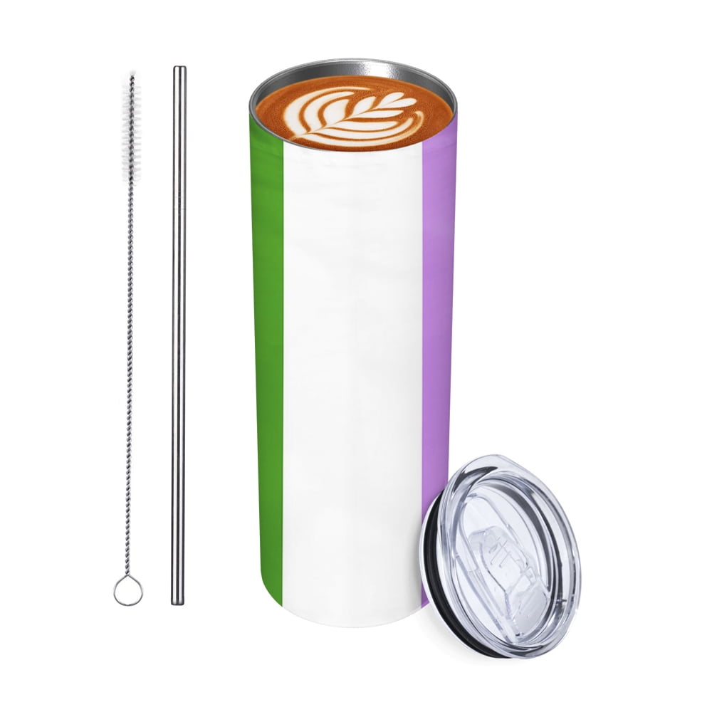 Genderqueer Pride 20oz Coffee Mug Cup,Stainless Steel Thermos Water ...
