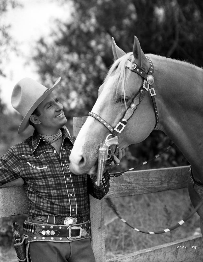 Gene Autry Petting a Horse in Western Outfit Photo Print (24 x 30 ...
