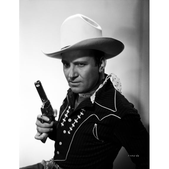 Gene Autry Posed in Cowboy Outfit and Holding Gun Photo Print (24 x 30 ...