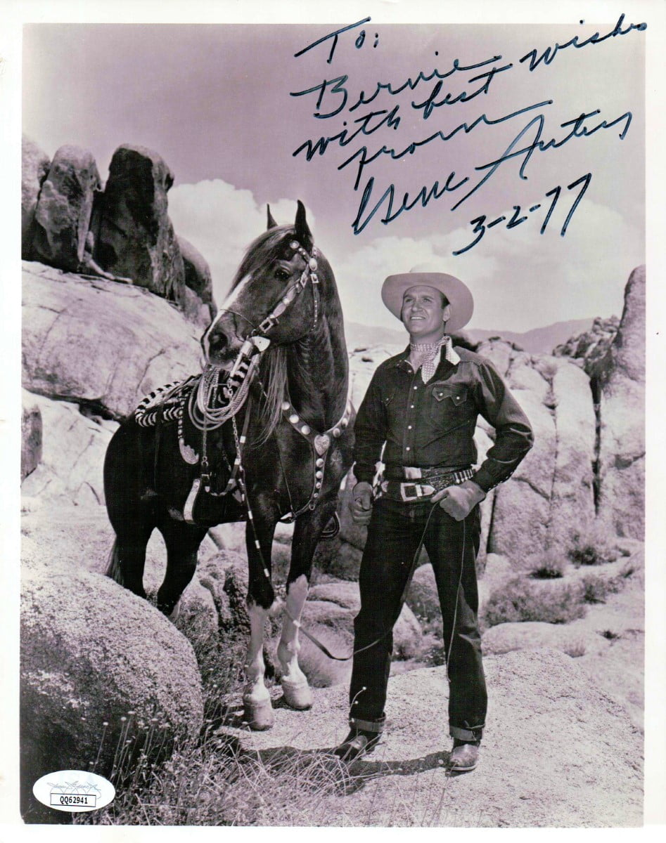 Gene Autry Signed Autographed 8X10 Photo Pose with Horse 1977 JSA ...
