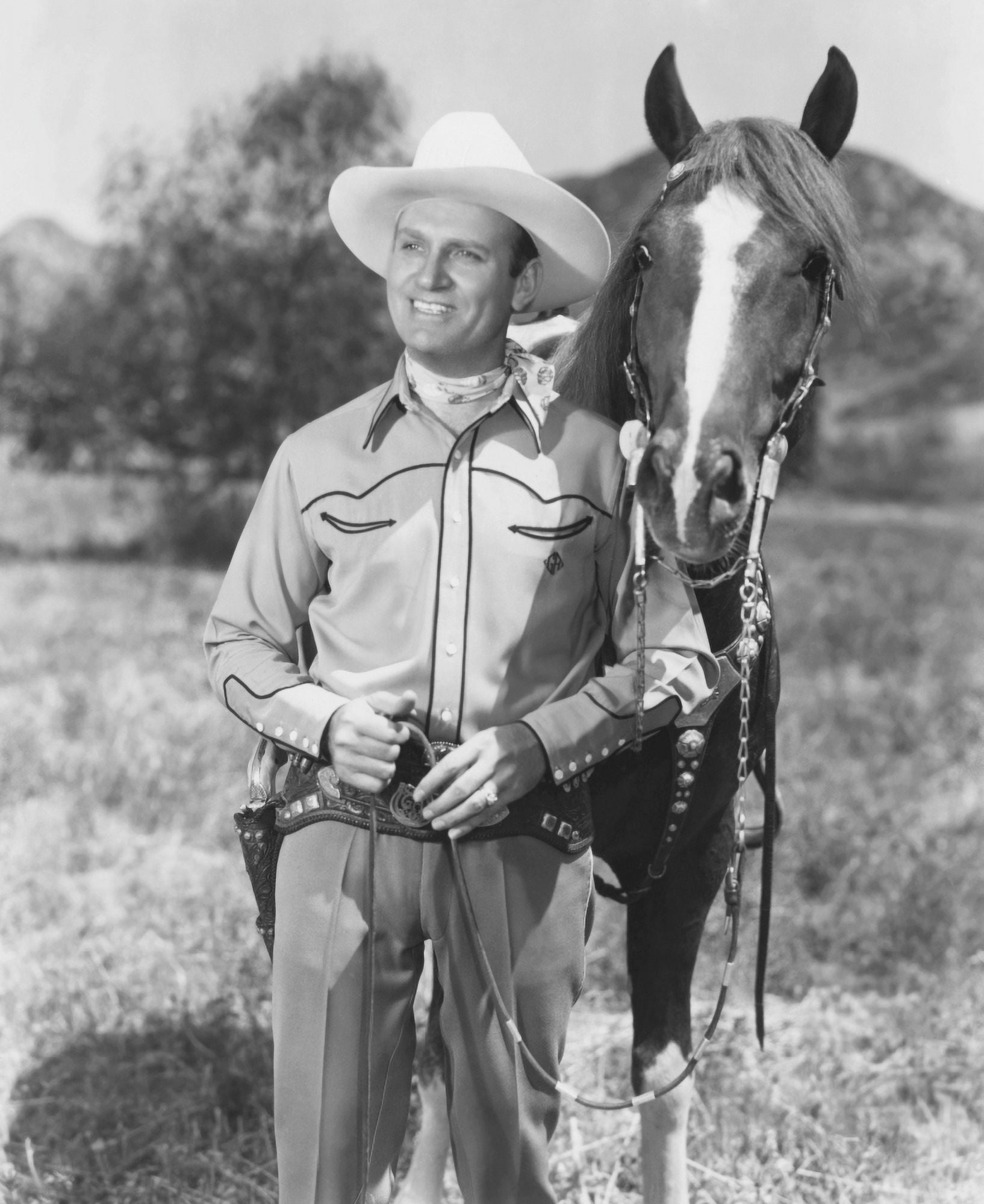 Gene Autry With His Horse Champion Portrait (16 x 20) - Walmart.com