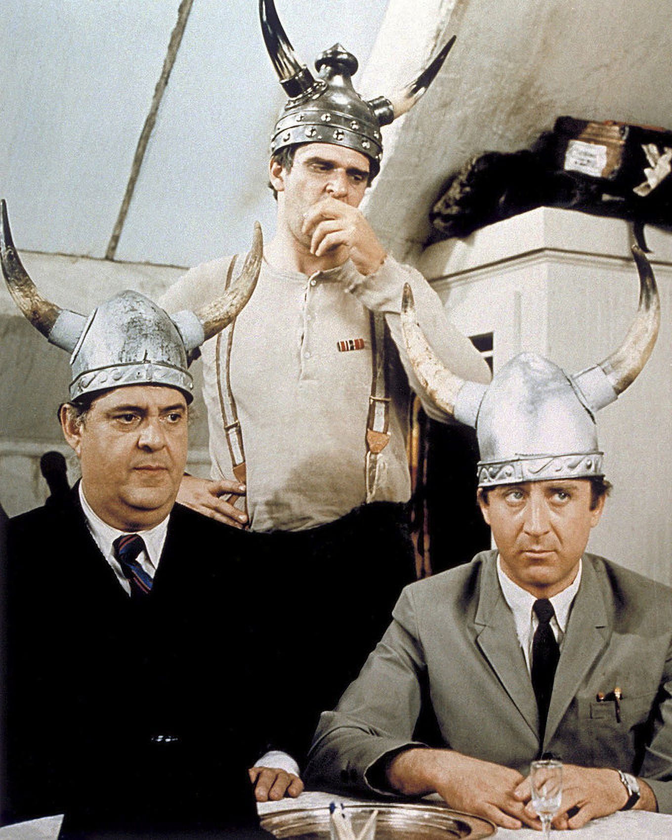 Gene Wilder And Zero Mostel And Kenneth Mars In The Producers Viking Helmets 24X36 Classic ...