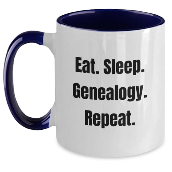 Genealogy Gifts for Men Funny Eat Sleep Genealogy Repeat Two Tone ...
