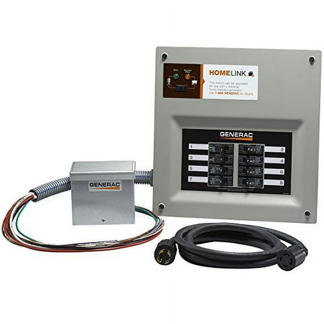 Generac 6854 Home Link Upgradeable 30 Amp Transfer Switch Kit with 10 ...