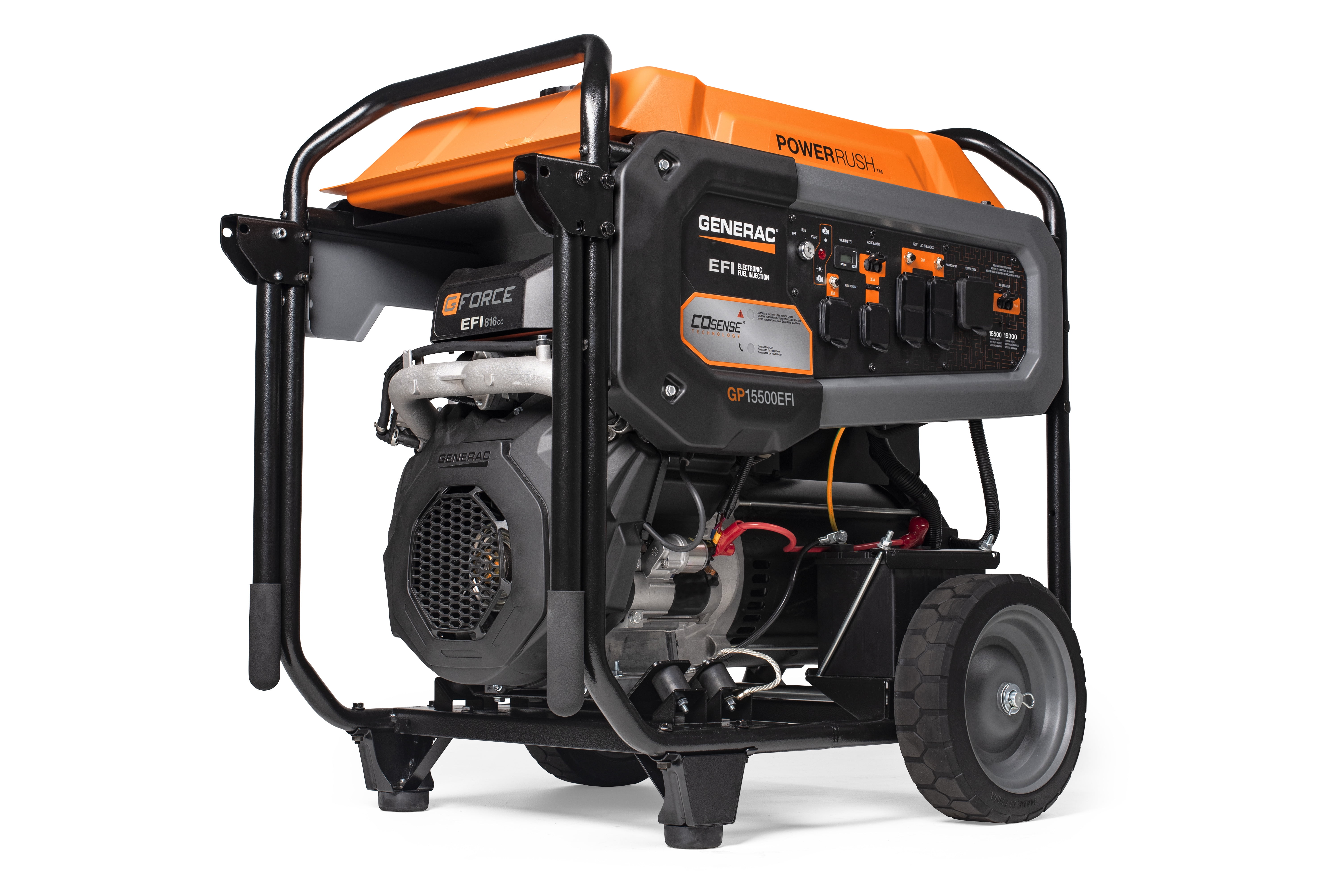 Generac 7705 GP15500EFI Electric Start Gas Powered Portable Generator ...