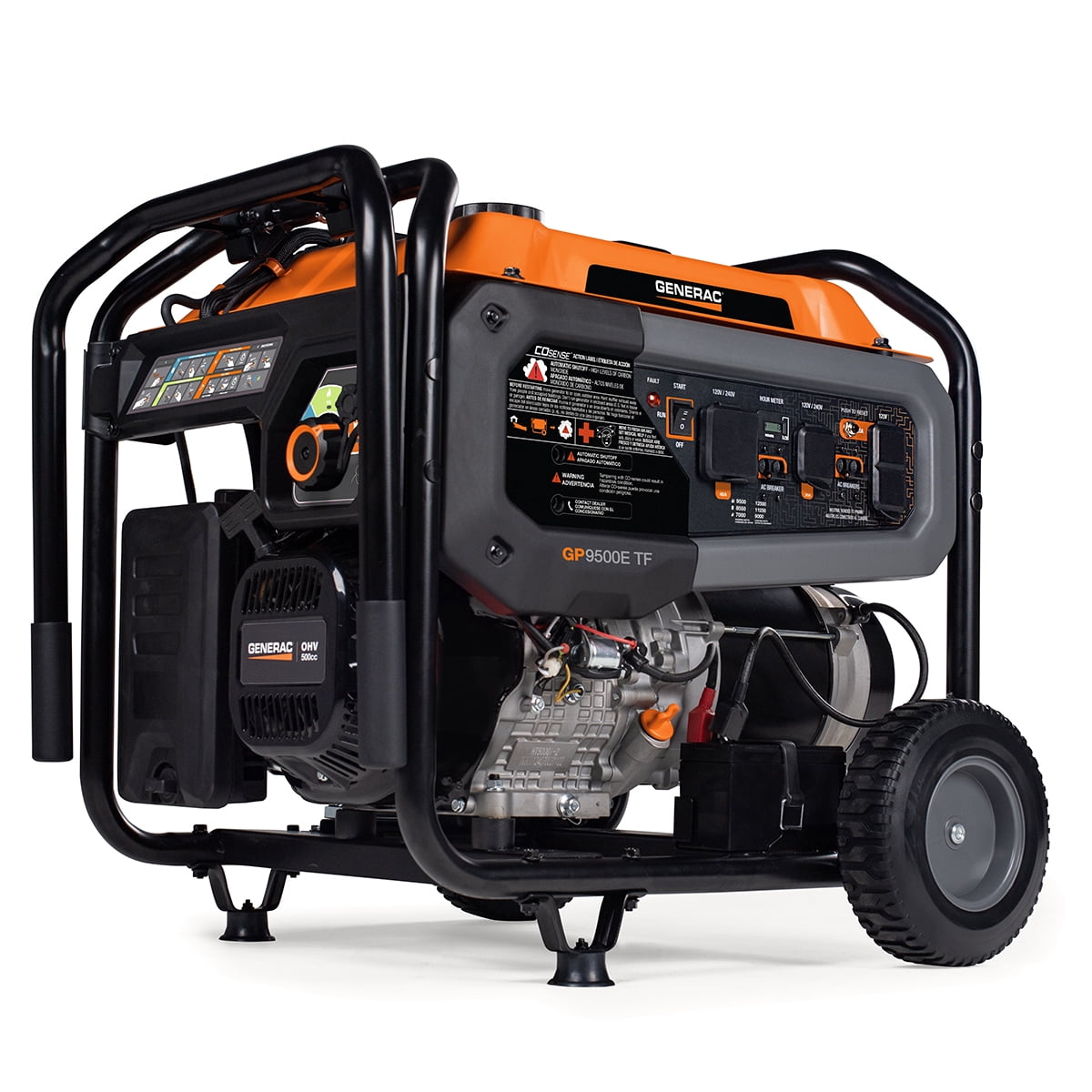 Generac GP9500E 9,500-Watt Tri Fuel Electric-Start Portable Generator ...